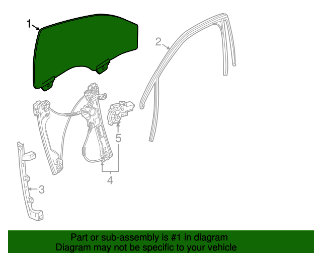 2016 Chevrolet Malibu Door Glass - Driver's Side (LH) 22977467 ...