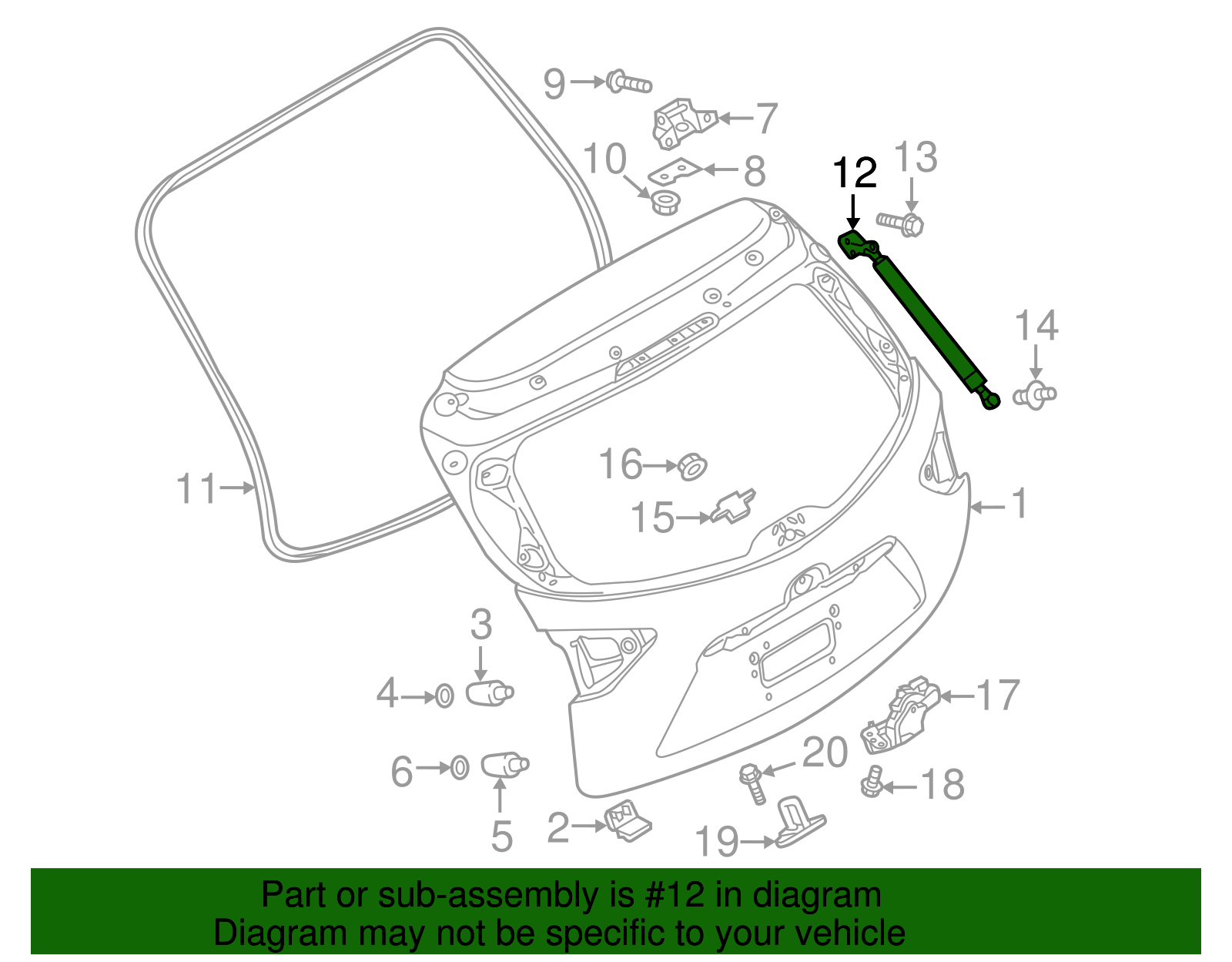 KD53-63-620C - High-Quality Lift-Gate Lift Support for 2013 Mazda CX-5 ...