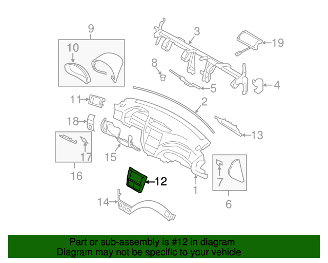 2008-2014 Subaru Impreza Center Panel 66065SC020 | OEM Parts Online