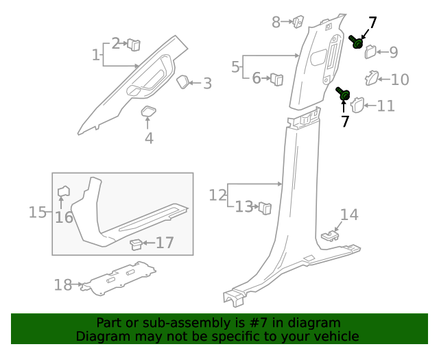 11519383 GM Body B-Pillar Trim Panel Bolt | GM Parts Store