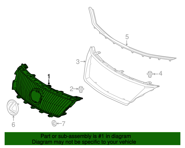 2013-2015 Lexus Grille 53112-53230 | OEM Parts Online