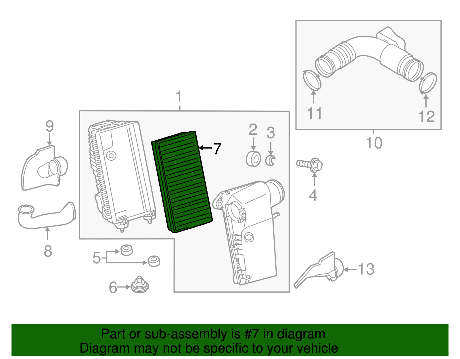 Genuine Porsche 958-110-130-10 |Air Filter Element - Dusty Region ...