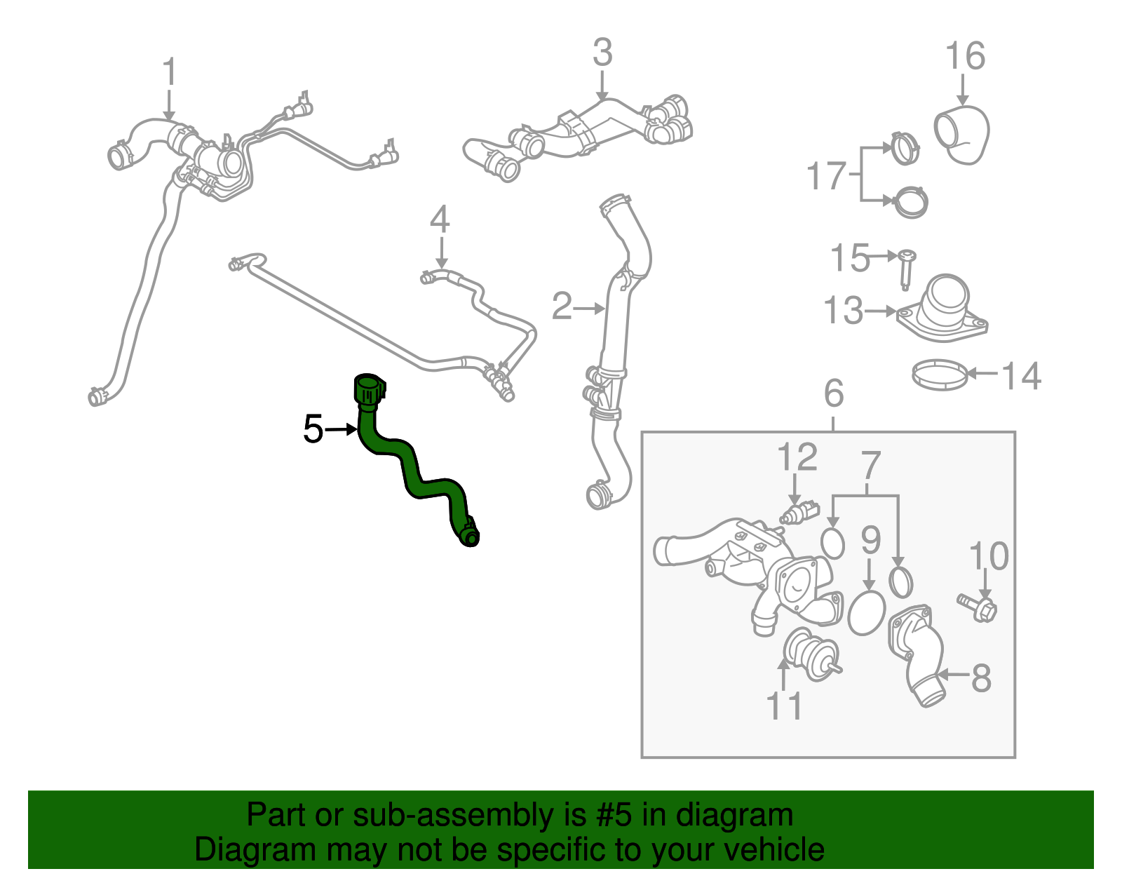 PCH500923 - Connector Hose - 2006-2009 Land Rover Range Rover Sport ...