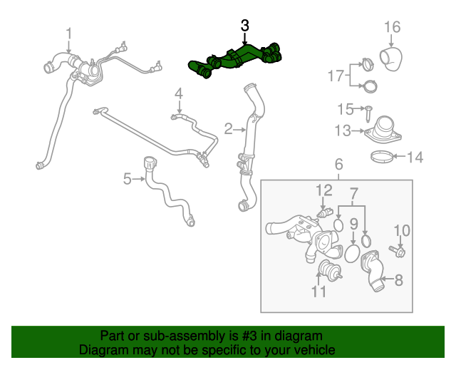 Genuine OEM Heater Hose Part# LR005187 Fits 2006-2009 Land Rover Range ...