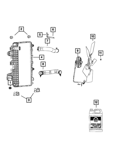 Radiator and Related Parts; Charge Air Cooler for 2020 Ram 3500 | Mopar ...
