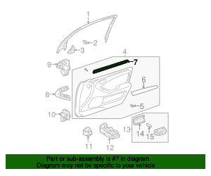 1998-2005 Lexus Belt Weather-Strip 68171-30121 | OEM Parts Online