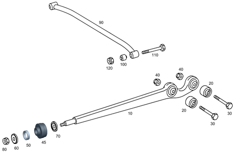 Rear Axle Longitudinal & Transverse Control Arms for 2013 Mercedes-Benz ...