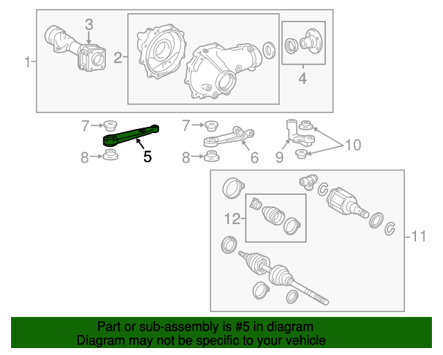 2003-2023 Toyota Differential Housing Support (Front) 52380-04071 | OEM ...