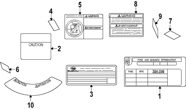 2024 Subaru Crosstrek AC Label 73772FN00A | Subaru Parts Store