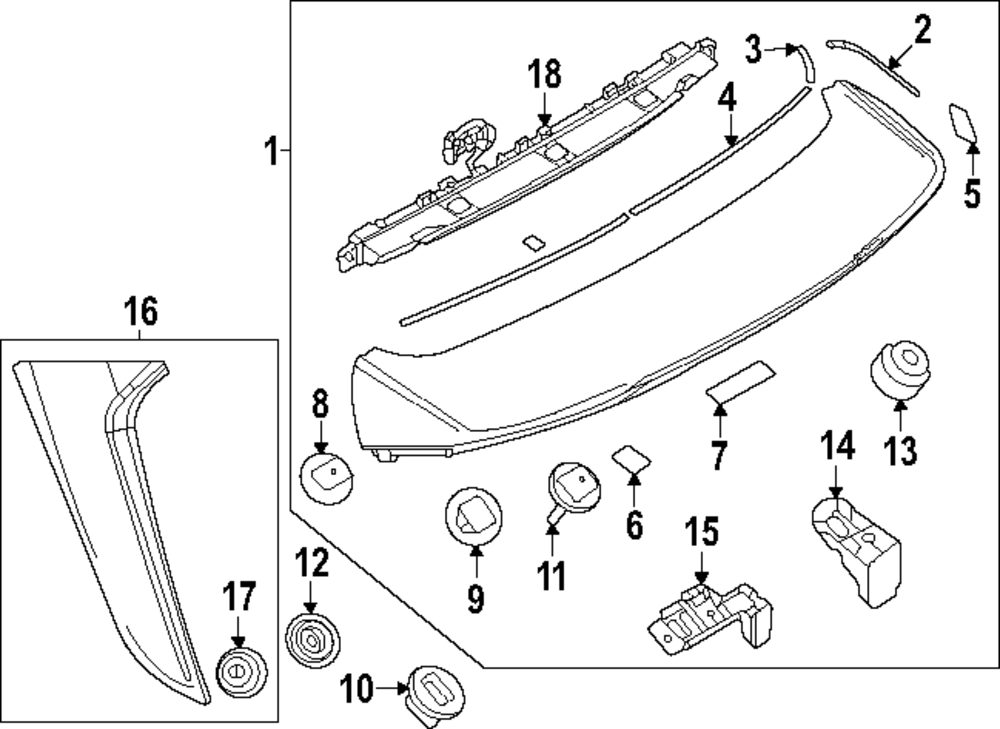 VA41-51-954 - 2023-2024 Mazda CX-50 - Rear Spoiler Outer Seal | Mazda ...