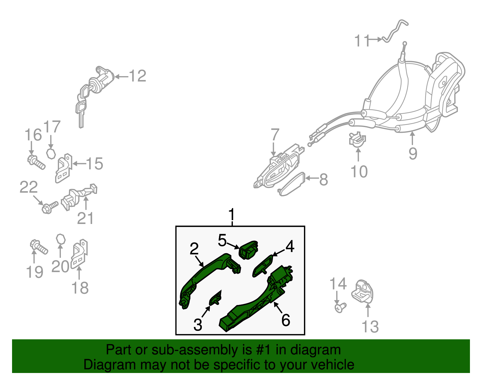 2016-2021 Nissan Handle, Outside 80606-9JH0B | Boro Nissan Parts