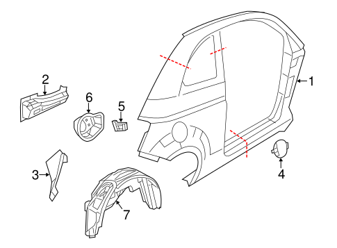 Quarter Panel & Components for 2013 Fiat 500 | TascaParts.com