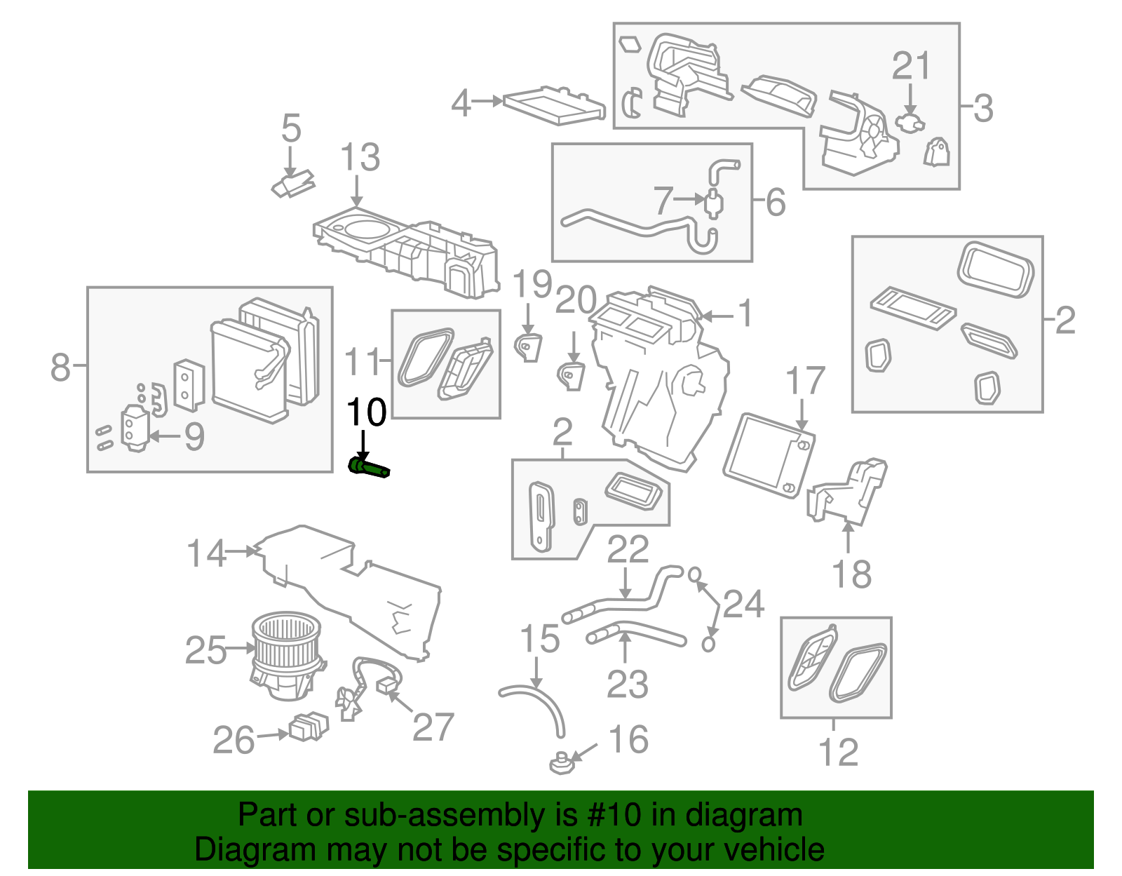 2007-2017 GM Air Conditioning Evaporator Temperature Sensor 25786418 ...