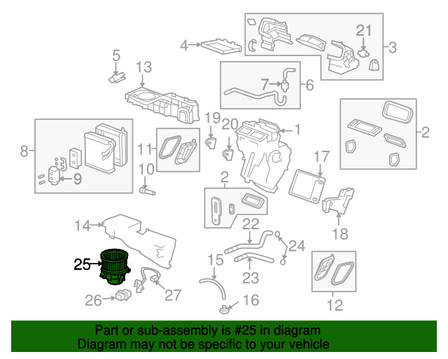 22961461 - Heating and Air Conditioning Blower Motor with Wheel 2007 ...