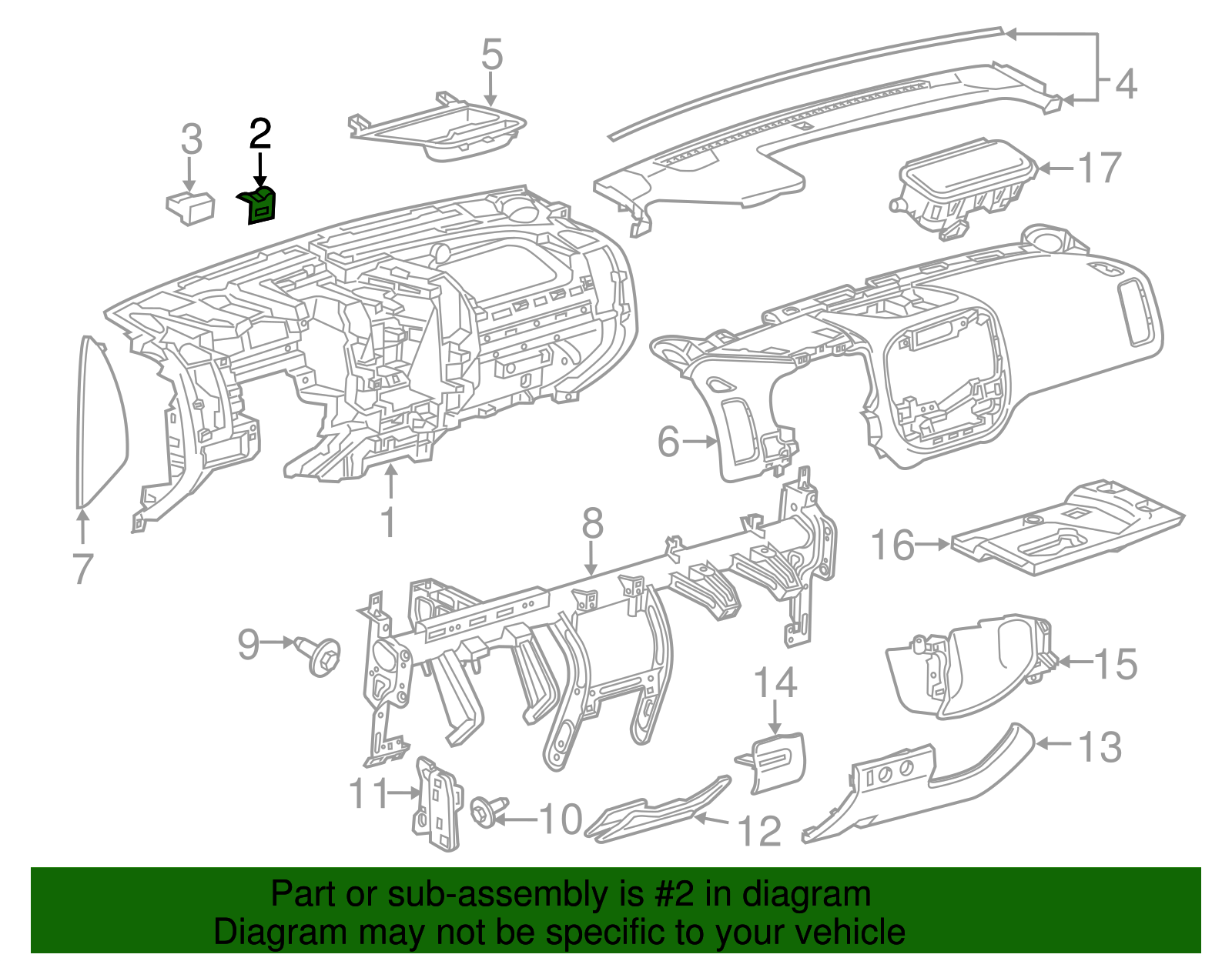 OEM GM Instrument Panel Reinforcement Bracket For 2015-2025 GM - Part ...