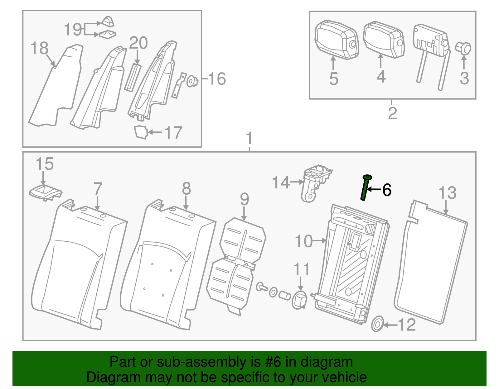 22786448 - Caramel Tan Rear Seat Head Restraint Guide 2013-2014 ...