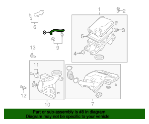 2008-2012 GM Positive Crankcase Ventilation (PCV) Hose 12617908 GM ...
