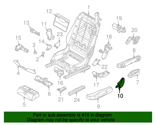 52-10-9-146-276 - Seat Back Recliner Adjustment Mechanism Cover 2007 ...