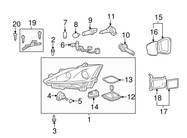 2006-2008 Lexus Headlamp 81070-53240 | OEM Parts Online
