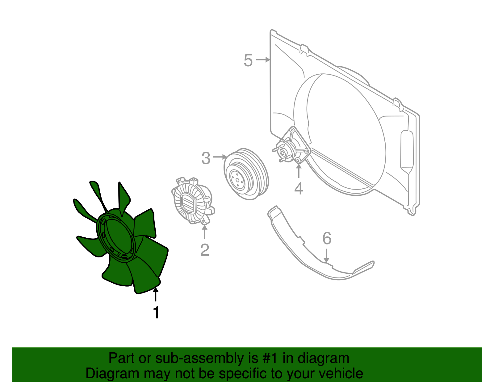 MD356866 - Fan Blade 2001-2006 Mitsubishi Montero | Mitsubishi Direct Parts