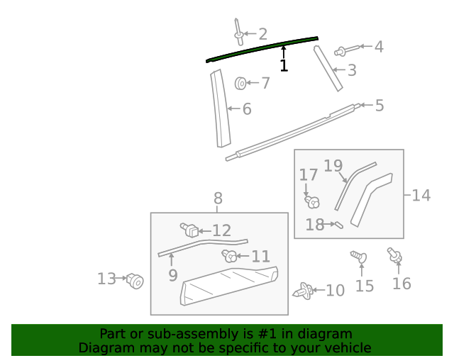 75763-0R010 - Reveal Molding 2019-2024 Toyota | Longo Toyota Parts