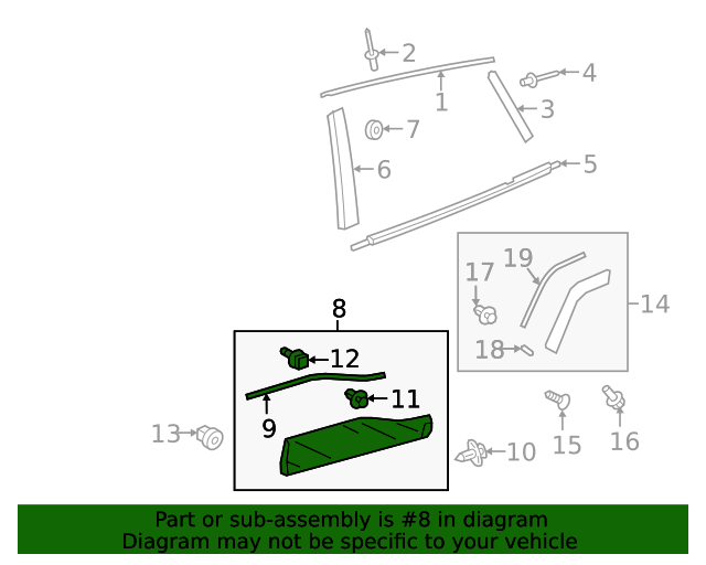 2019-2024 Toyota Lower Molding 75078-0R070 | Toyota Parts Center