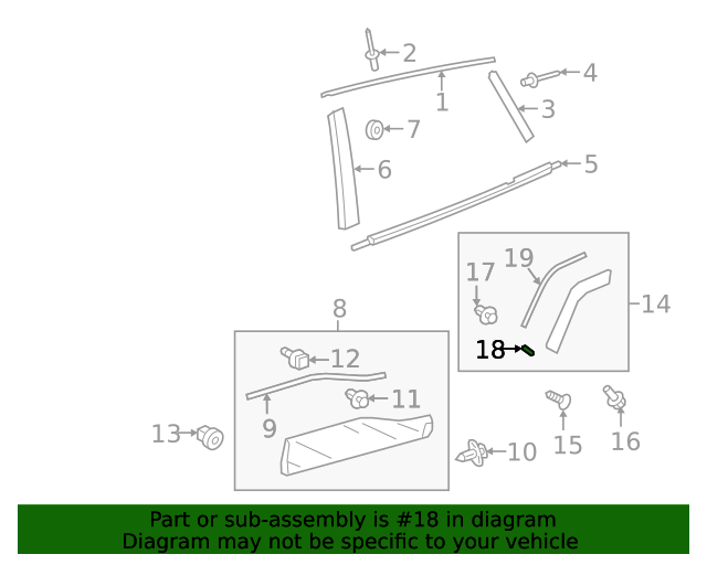 2019-2021 Toyota Wheel Opening Molding Pad 75798-0R050 | Toyota Parts ...