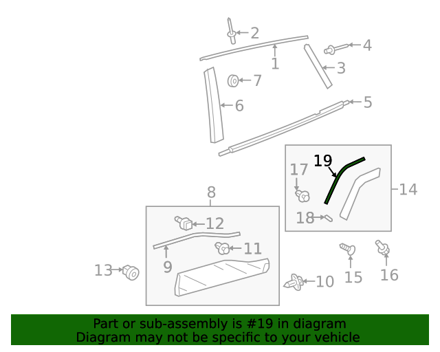 2019-2023 Toyota Wheel Opening Molding Pad 75767-0R030 | Toyota Parts ...