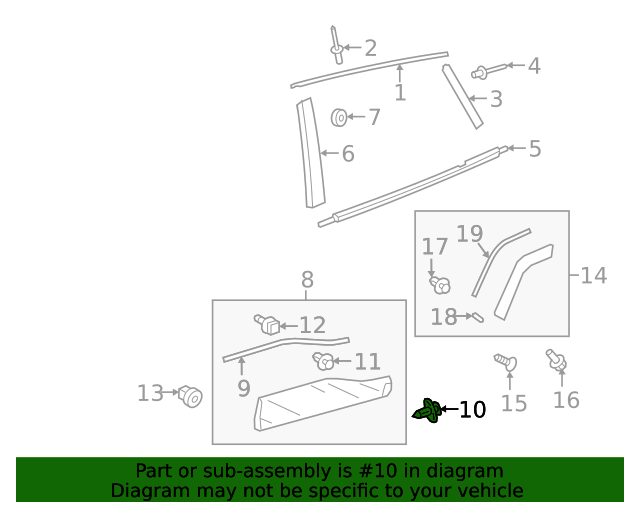 Toyota Bumper Cover Support Rail Clip Part# 9046705170 | Toyota Of ...