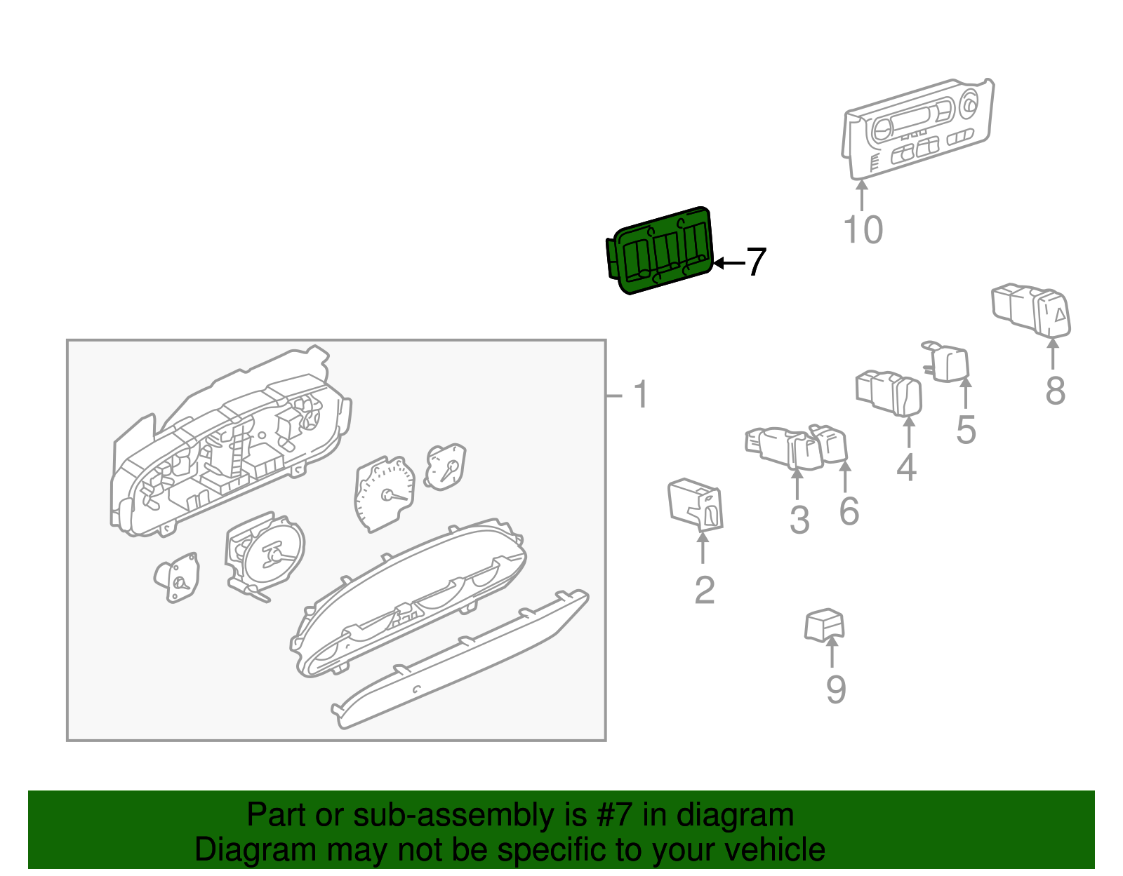 2001-2006 Kia Optima | Switch Panel | 84841-3C000BT | Kia Auto Parts