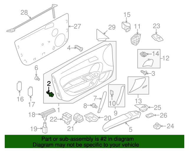 2003-2015 Audi Door Trim Panel Clip 6Q0-868-243 | Audi USA Parts