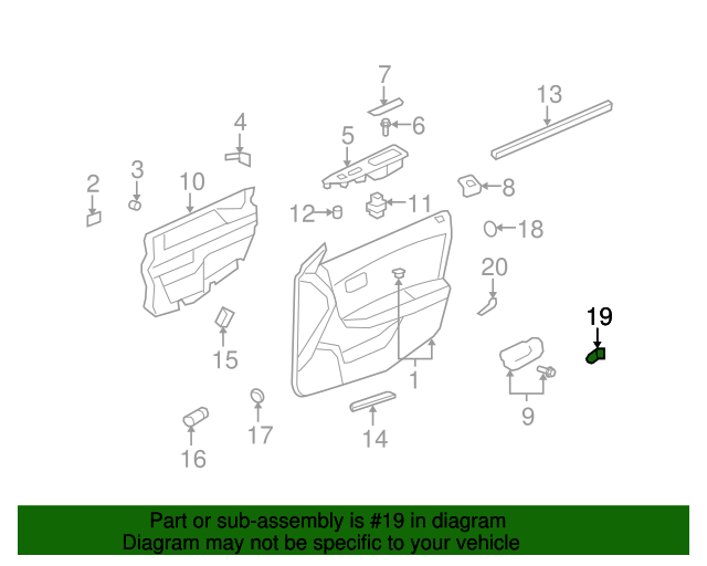 2007-2012 GM Handle, Inside Cap 20872378 | GMPartsDirect.com