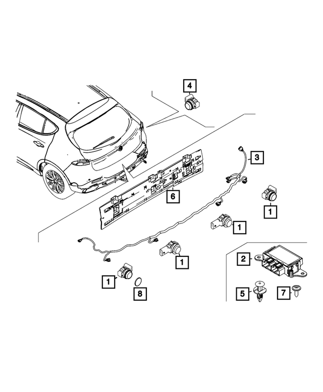 2023-2024 Dodge Hornet Rear Fascia Wiring 68608775AA | Mopar eStore