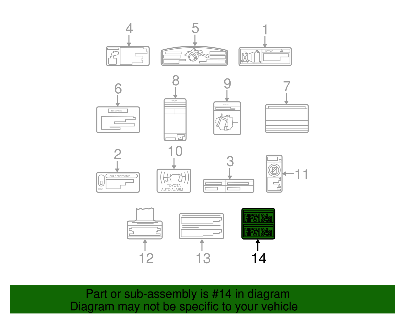 2000-2019 Toyota Tundra AC Label 88723-0C090 | Toyota Parts Center