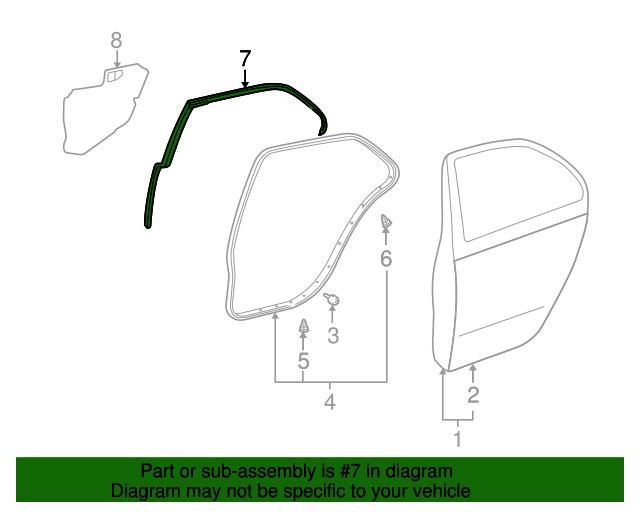 67887-50030 - Upper Weather-Strip For 2001-2006 Lexus LS430 | Lexus OE ...