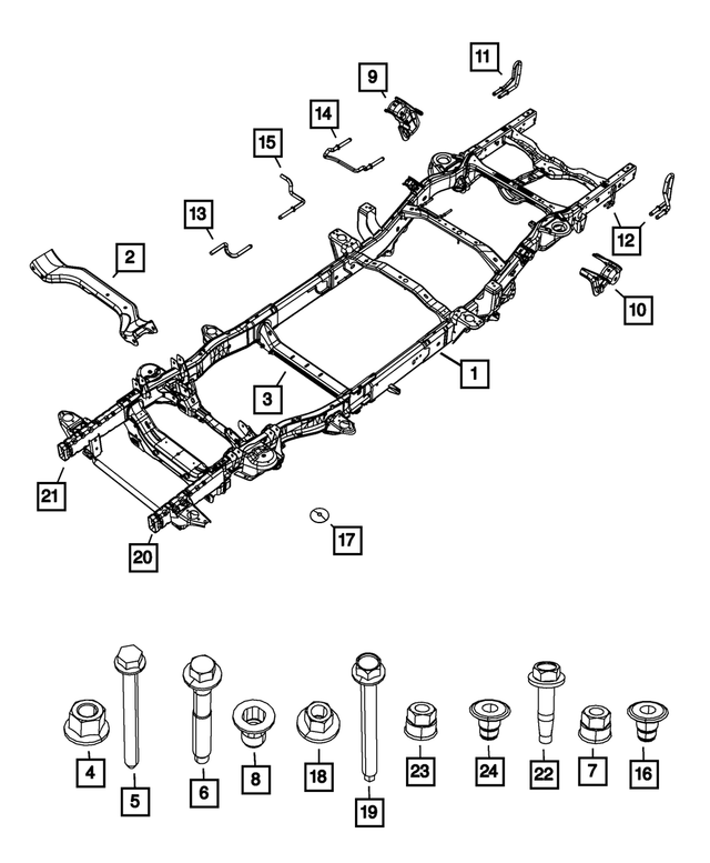 2013 Ram 1500 Chassis Frame Assembly 68321011AA | Mopar Estores