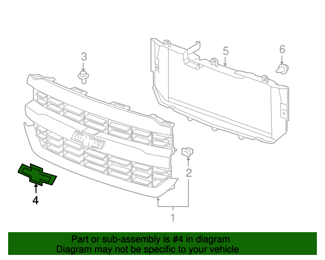 2016-2019 Chevrolet Gold Front Grille Bowtie Emblem with Chrome Outline ...