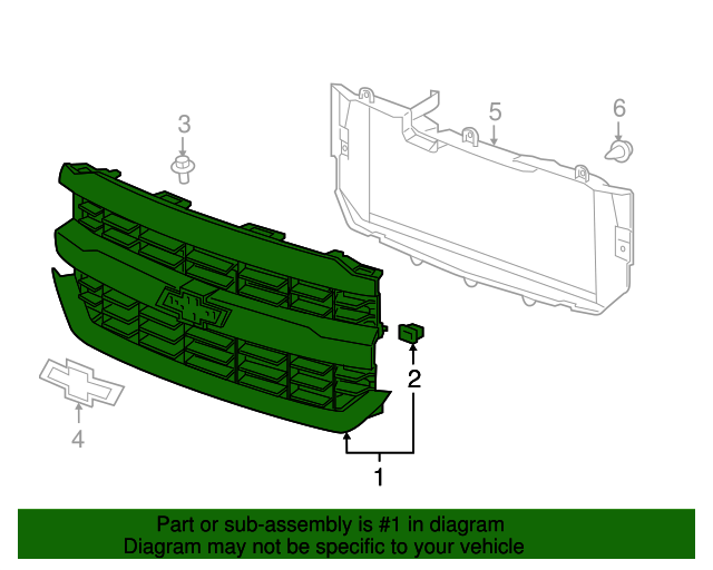 84602489 - Chrome Front Grille 2016-2019 Chevrolet | Chevrolet Parts Direct