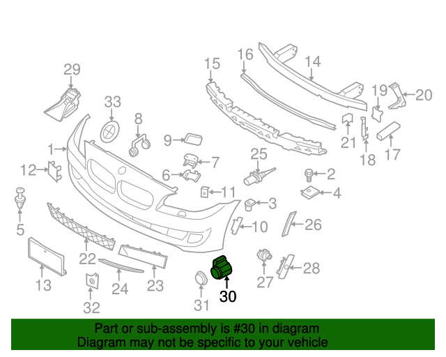 66209233044 - 2010-2016 BMW Park Sensor (66-20-9-233-044) | BMW of ...