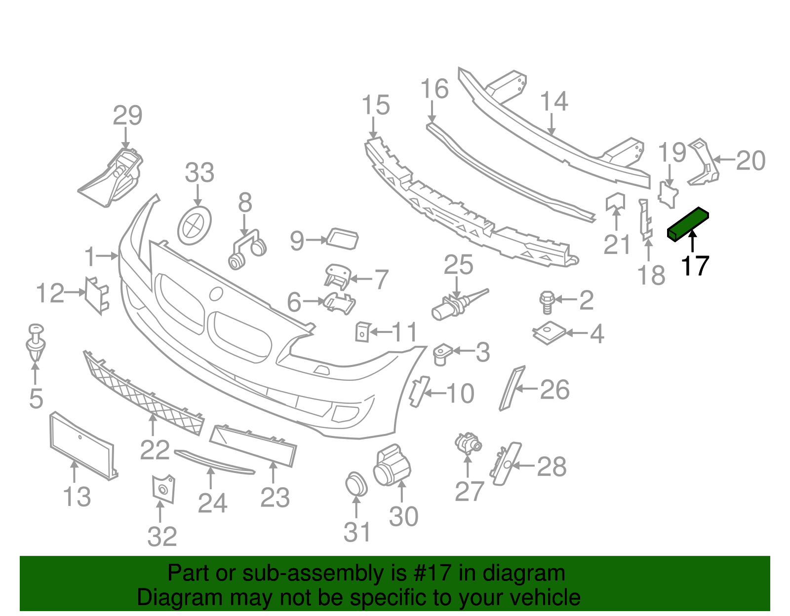 51117158874 - 2010-2017 BMW Deformation Element, right (51-11-7-158-874 ...