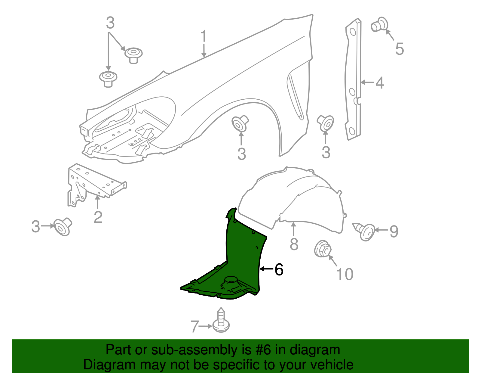 970-504-124-18 - Fender Liner Extension 2010-2016 Porsche Panamera ...