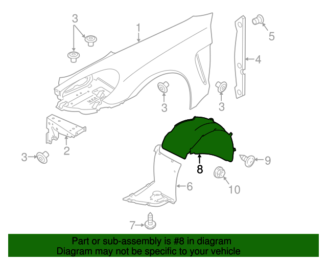 2010-2016 Porsche Panamera Fender Liner 970-504-125-01 | OEM Parts Online