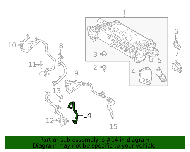LR121414 - Turbocharger Intercooler Hose 2020-2023 Land Rover ...