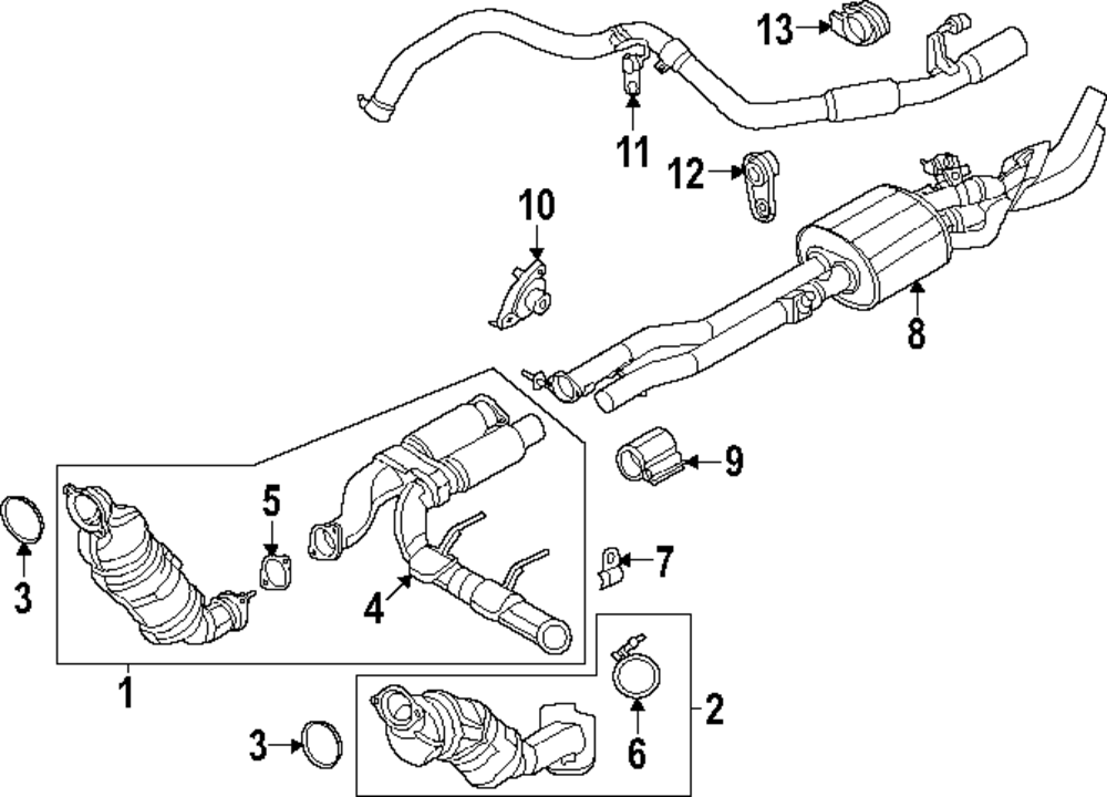 MB3Z-5A231-F - Exhaust Clamp Ford 2024 Ford Ranger | Parts for Sale Online