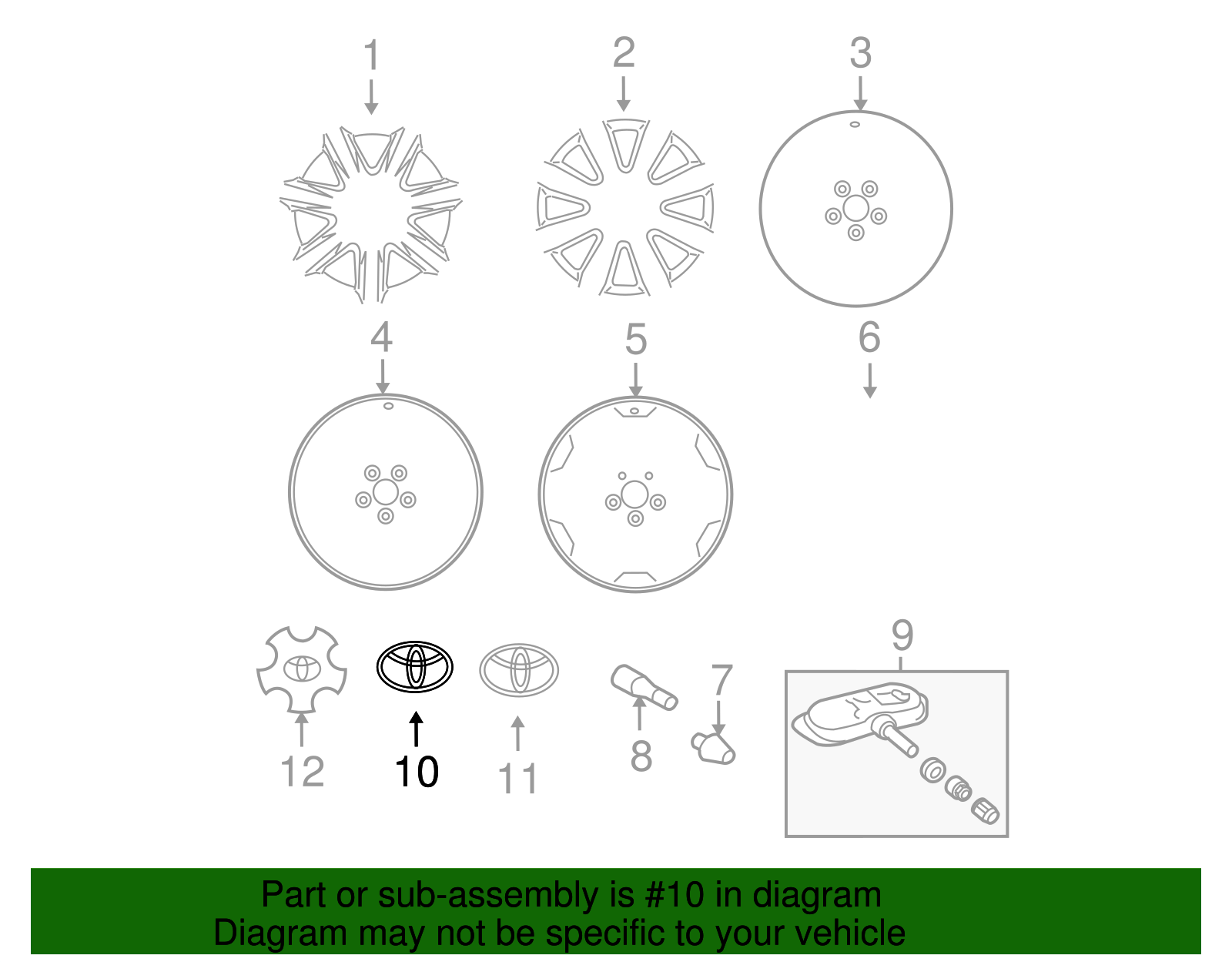 2005-2013 Toyota Wheel Cap 42603-AC040 | OEM Parts Online