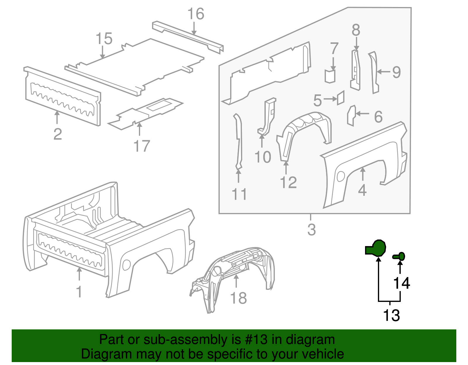 2007-2014 GM Fuel Tank Filler Door Assembly with Door Bumper 25871805 ...