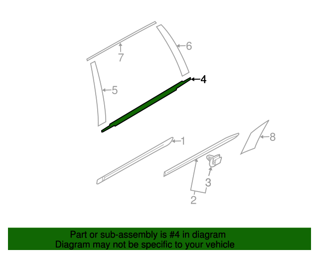 2003-2014 Volvo XC90 Belt Weather-Strip - Driver's Side (LH) 30753852 ...
