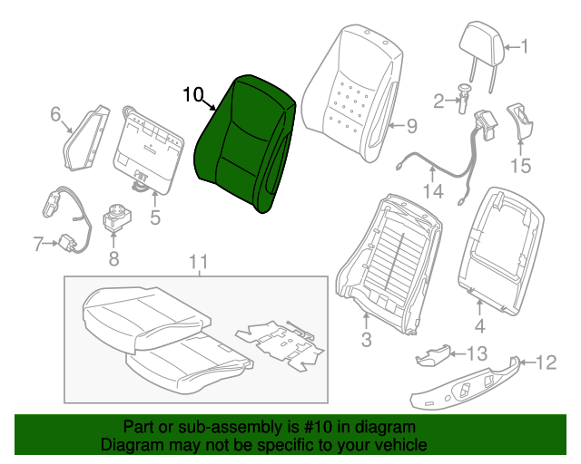 2007-2013 BMW Cover backrest leather right 52-10-6-978-862 | AutoNation ...