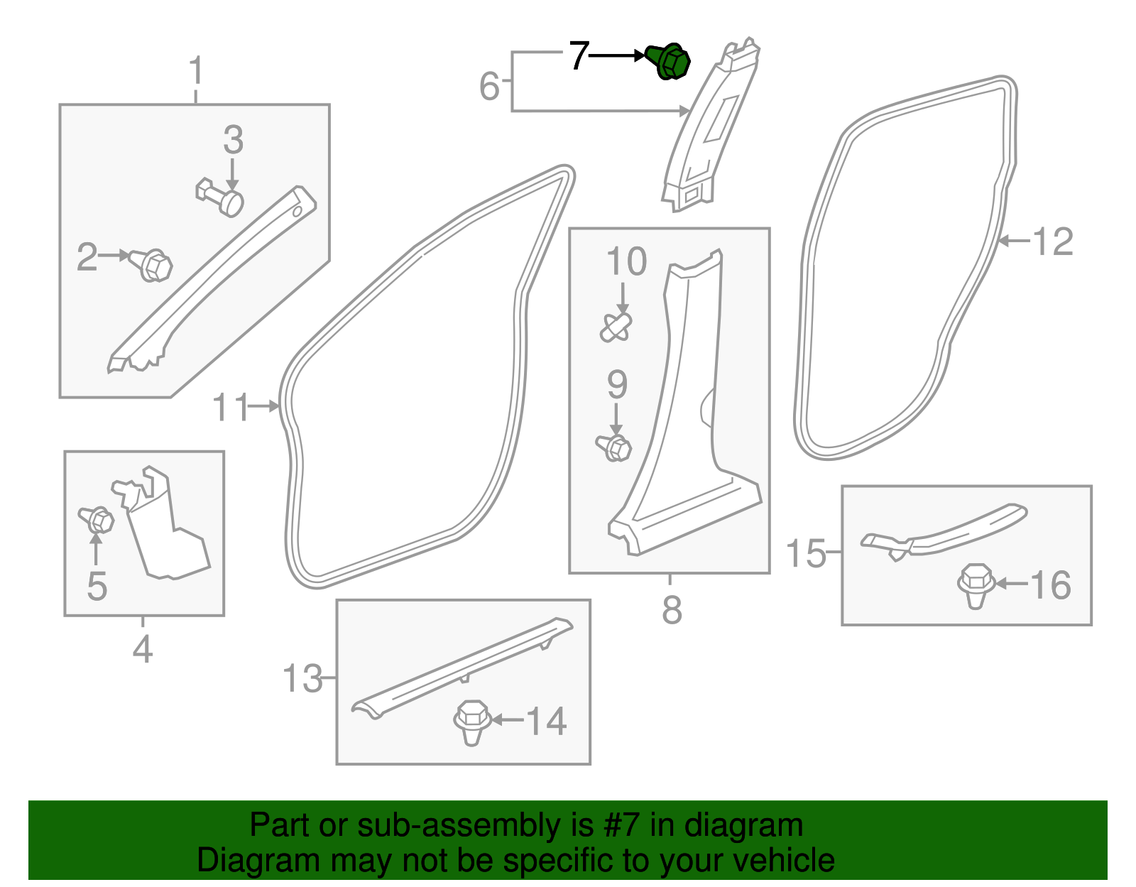 2006-2025 Honda Body B-Pillar Trim Panel Clip 91561-SJD-003 | Honda ...