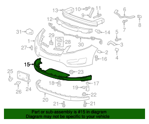 2011-2015 Chevrolet Volt Front Lower Bumper Cover 22751842 GM ...
